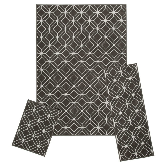 Achim Capri 3 Piece Rug Set Great For Living Room, Bedroom, Office ...