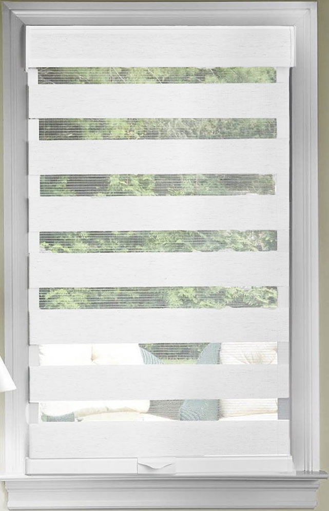 Achim Cordless Celestial Sheer Double Layered Window Shade (White, 27 ...