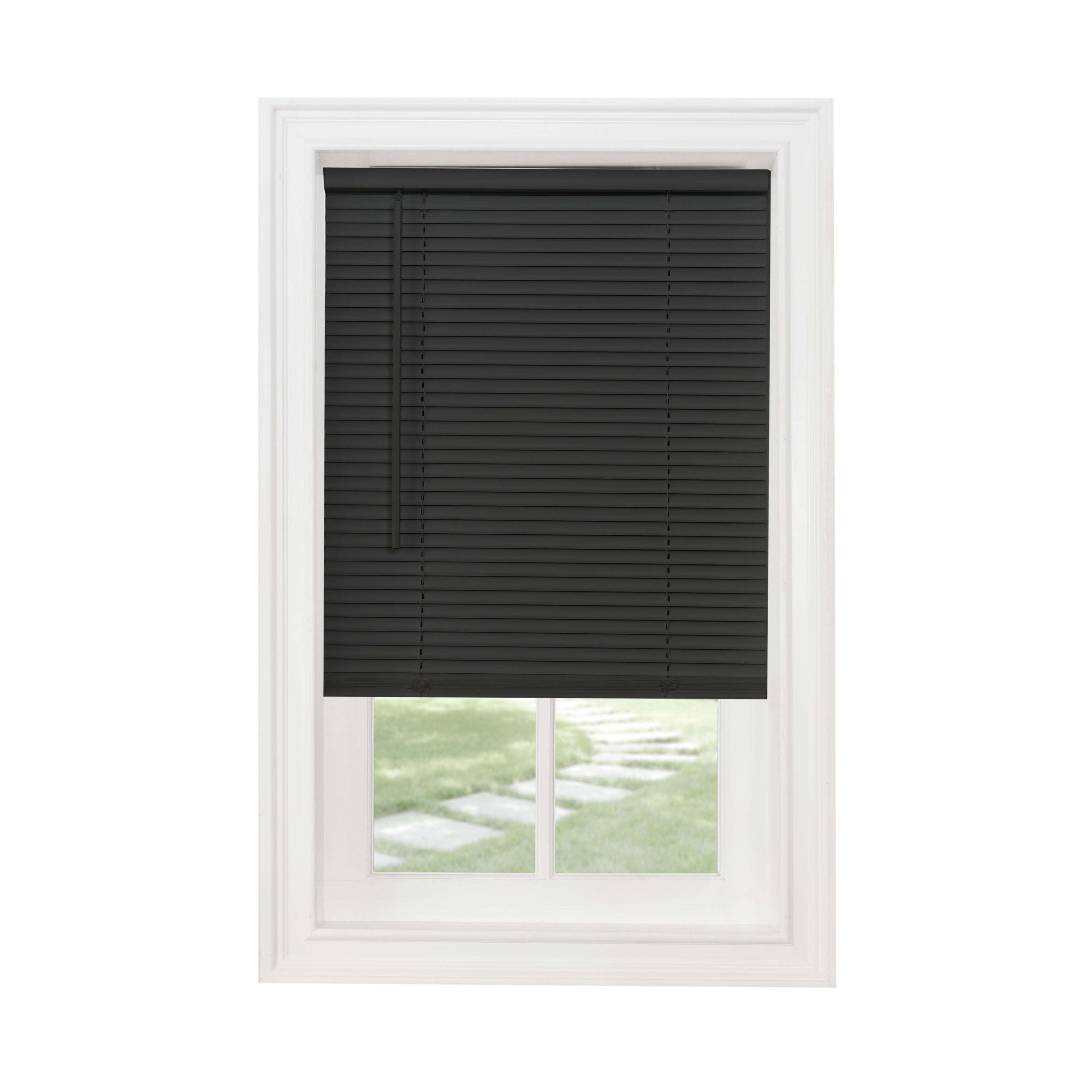 Achim Cordless Vinyl Mini Window Blinds, Black, 45" x 48" - Walmart.com