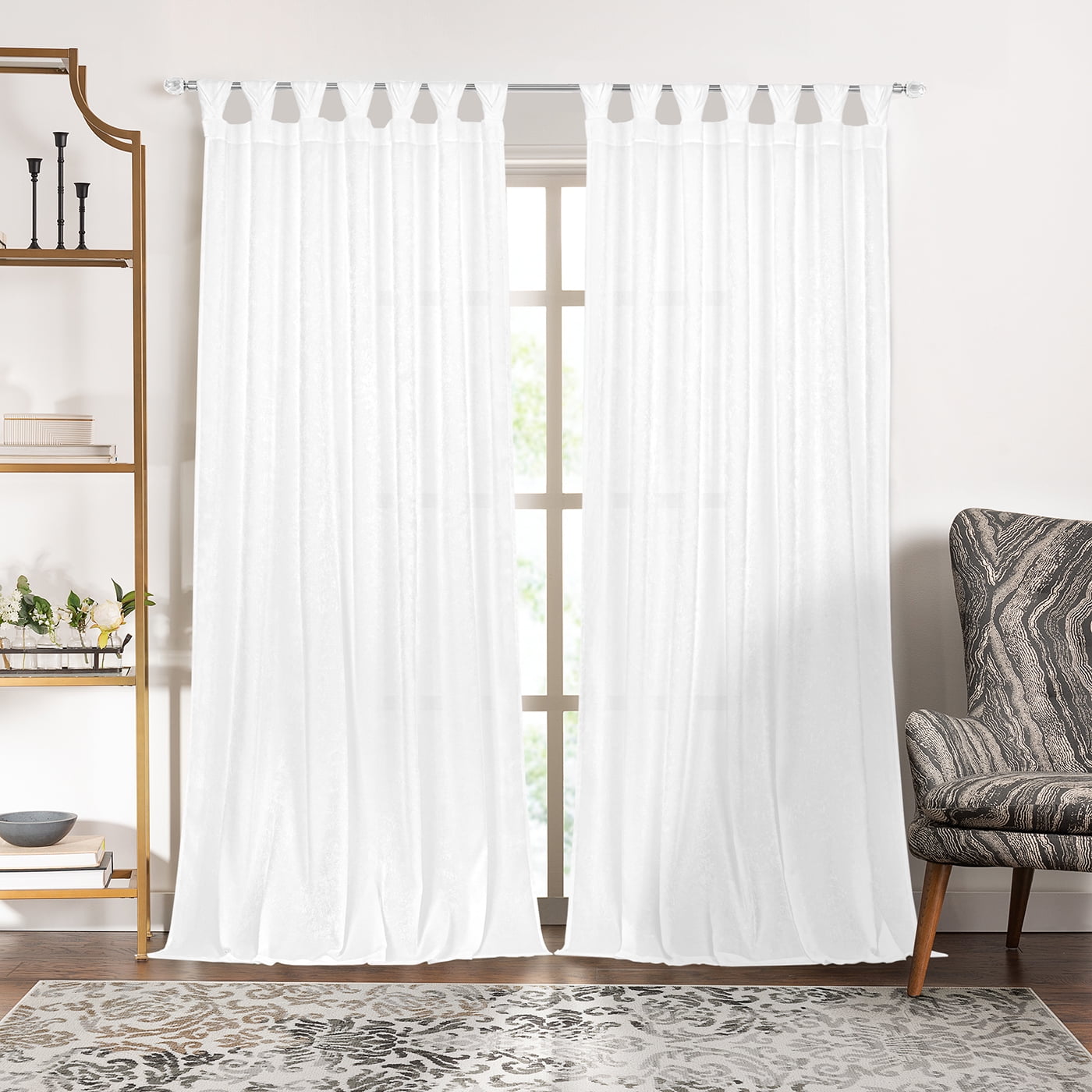 Achim Home Furnishing: Peri Window Curtain Panels with Tulip Tab Top ...