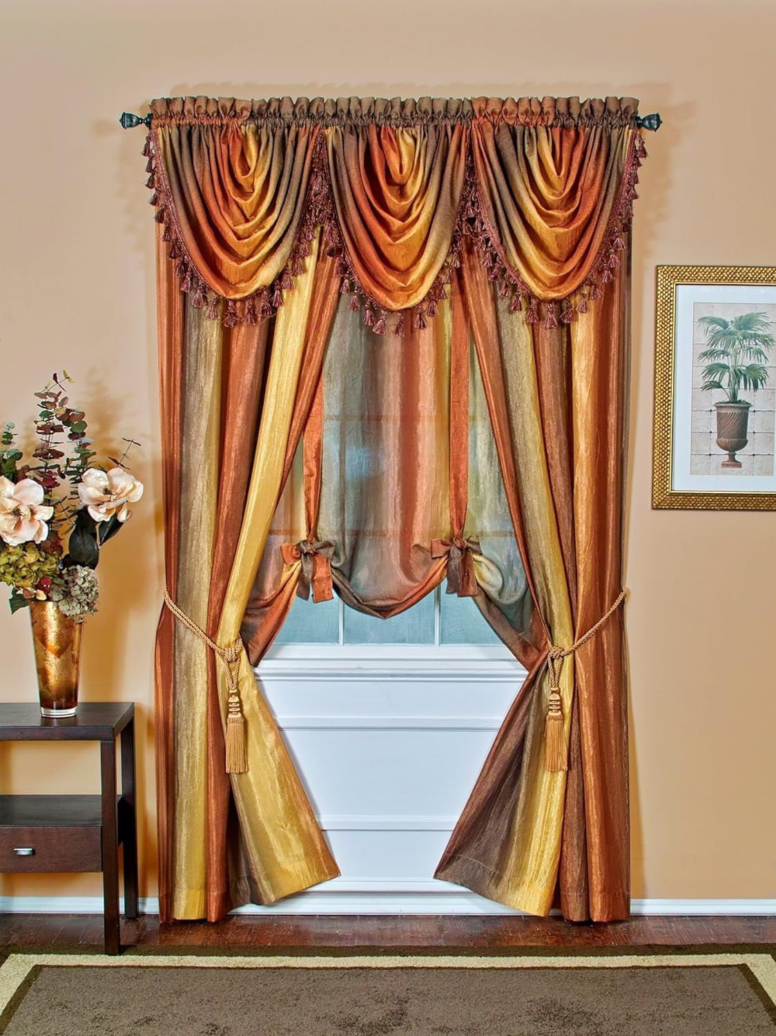 Achim Home Furnishings Ombre Waterfall Valance, Black - Walmart.com