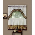 Achim Coffee-Printed Tier Window Curtains and Swag Set, Kitchen Decor ...