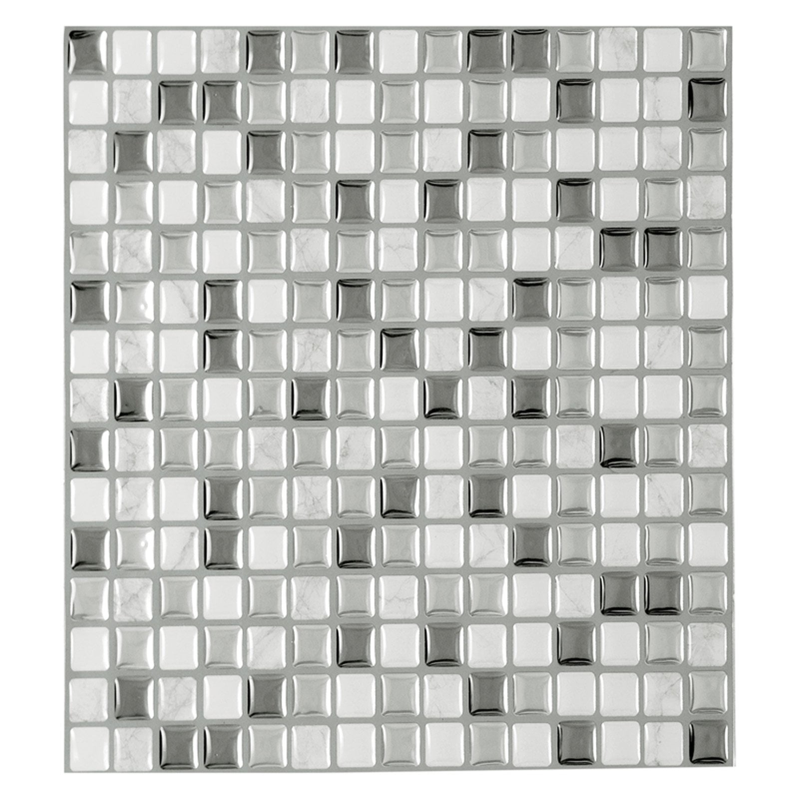 Achim Magic Gel Silver Glass Self Adhesive Vinyl Backsplash Wall Tile 9 ...