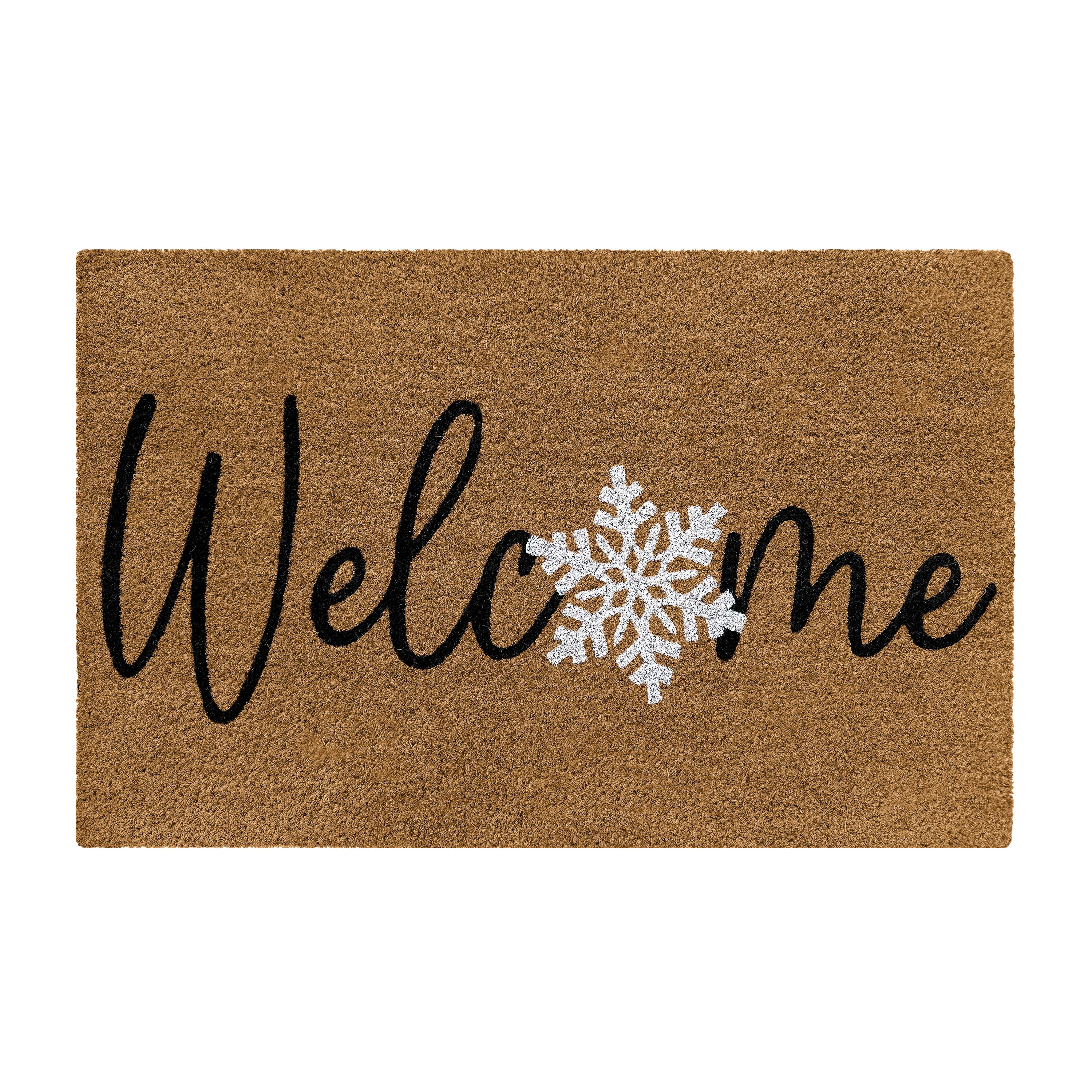 Achim Printed Coir Holiday Doormat 18" x 30" - Welcome Snowflake ...