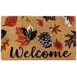 Achim Autumn Leaves Printed Coir Natural Fiber Outdoor Doormat 18x30 ...