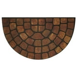 Achim Raised Rubber Doormat Beige Stone Slice, 18" x 30", Brown ...