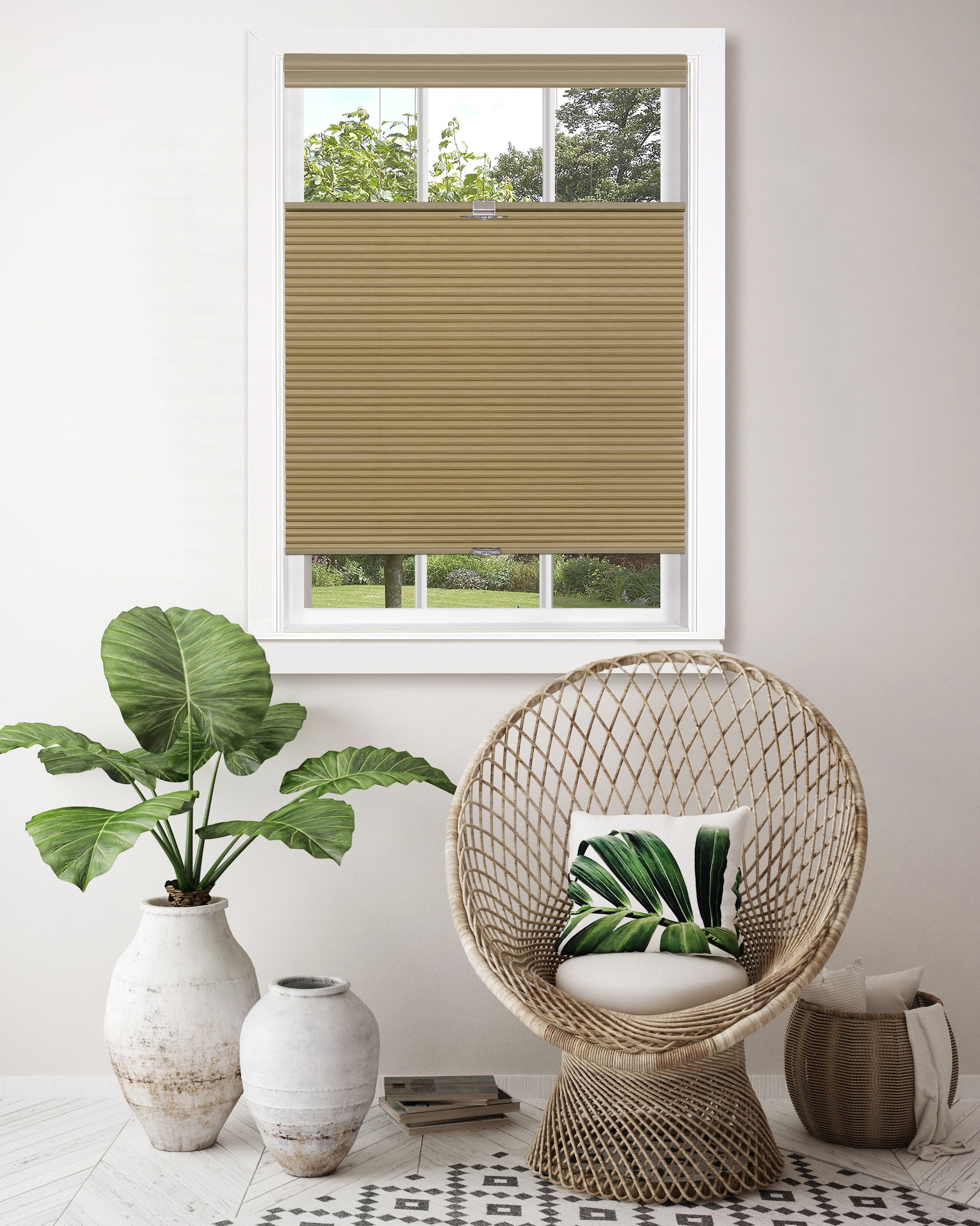 Achim Top Down Bottom Up Indoor Cordless Wheat Polyester Light ...