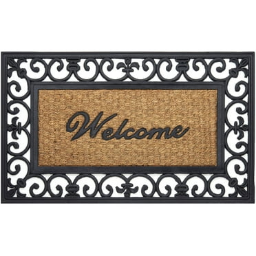 Achim Coco Mat Daisy Door Mat,18" x 30", Brown - Walmart.com
