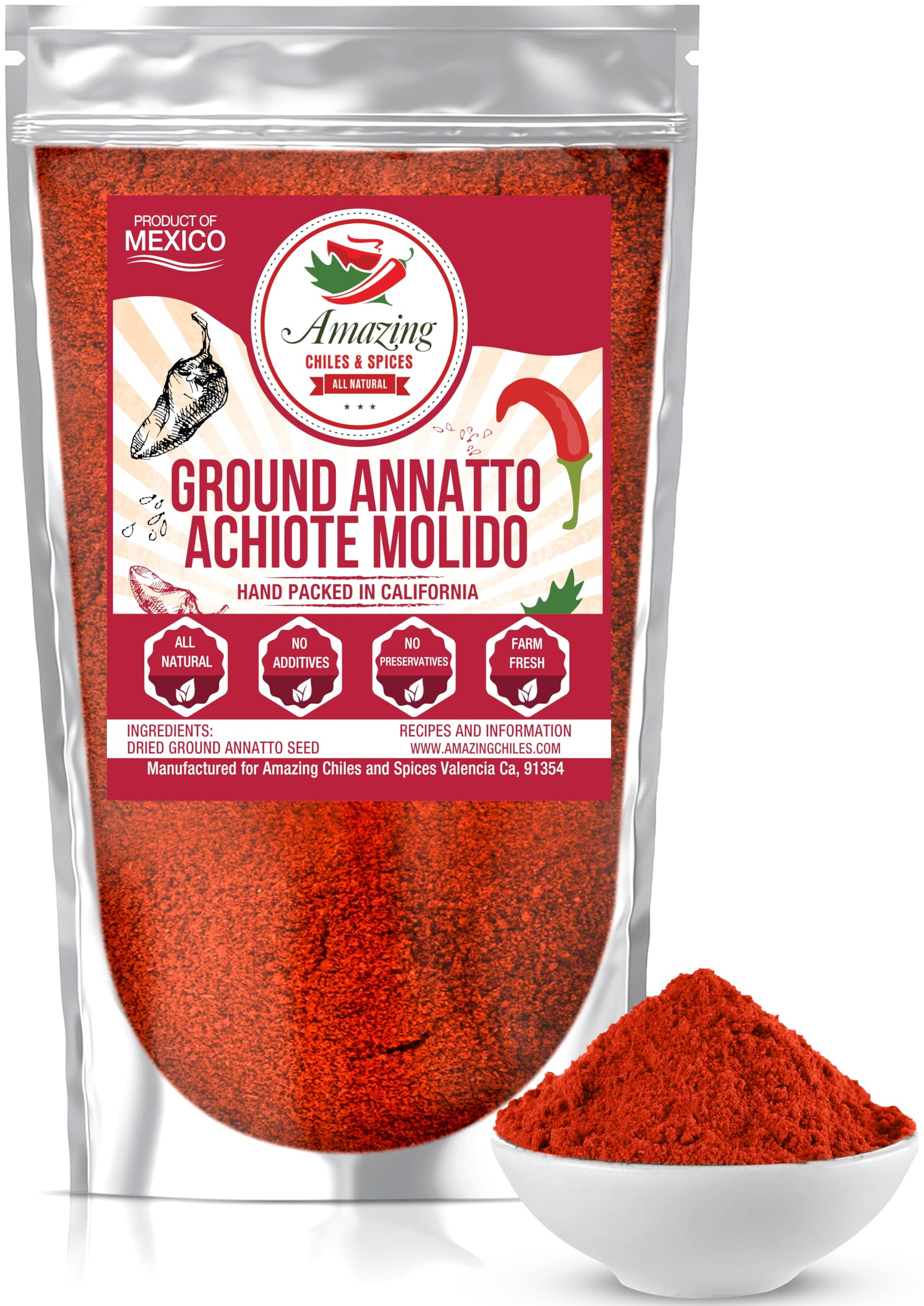 Achiote Powder - Ground IRF13 Annatto Seeds 4oz Great for Adding Color ...