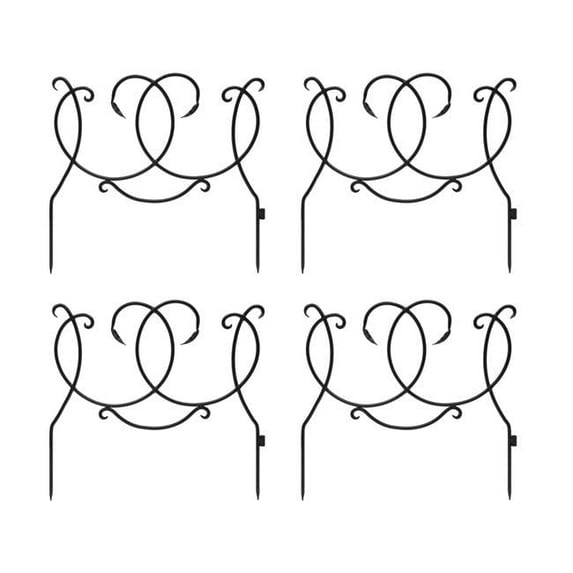 Achla Designs 24" W Black Wrought Iron Scroll Border Fence Section (Set ...