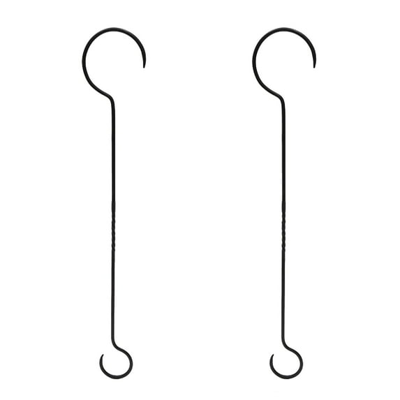 Achla Designs 30" L Black Wrought Iron Hook Extenders w/Twist (Set of 2 ...