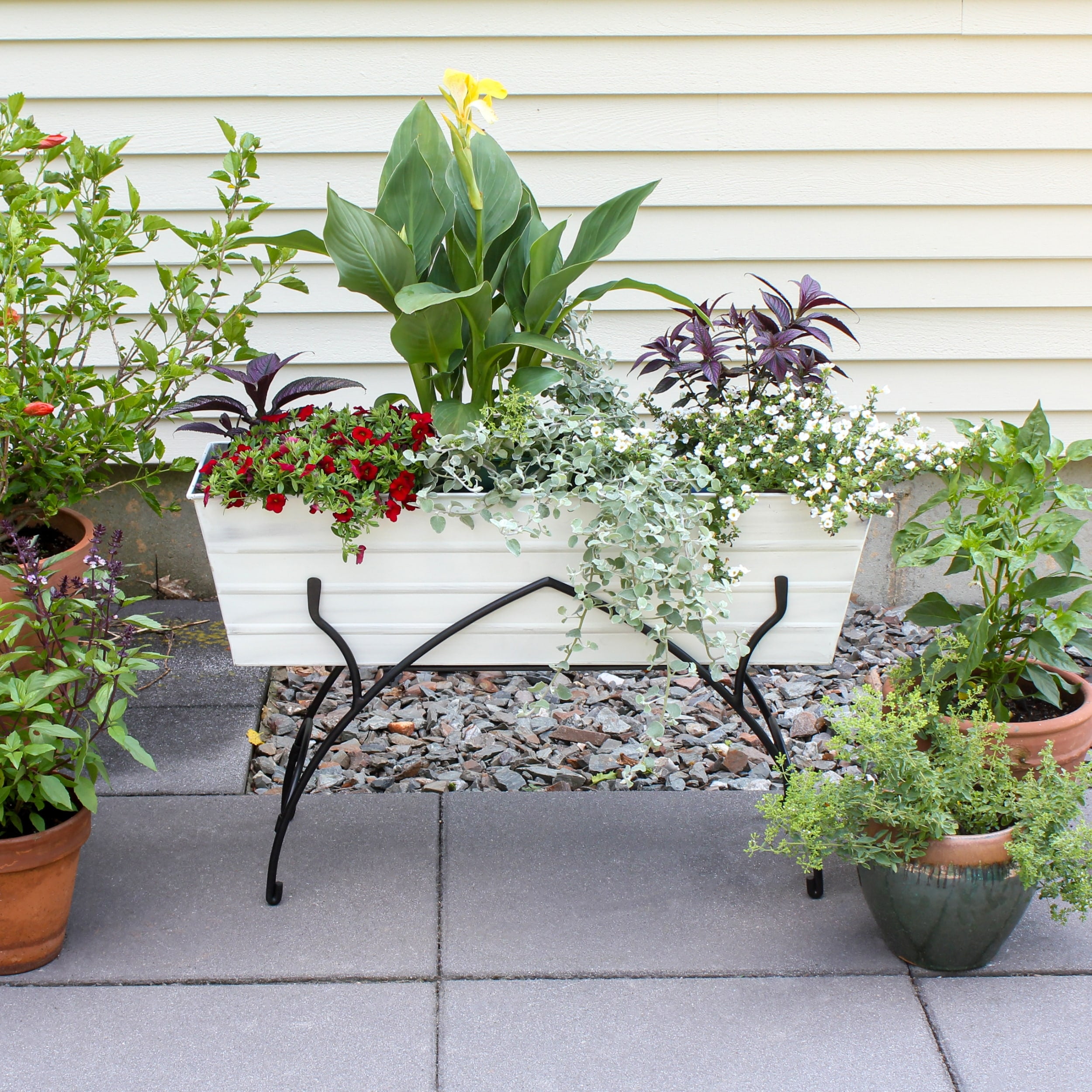 Achla Designs 35.25"L Rectangular Galvanized Steel Indoor Outdoor Large ...