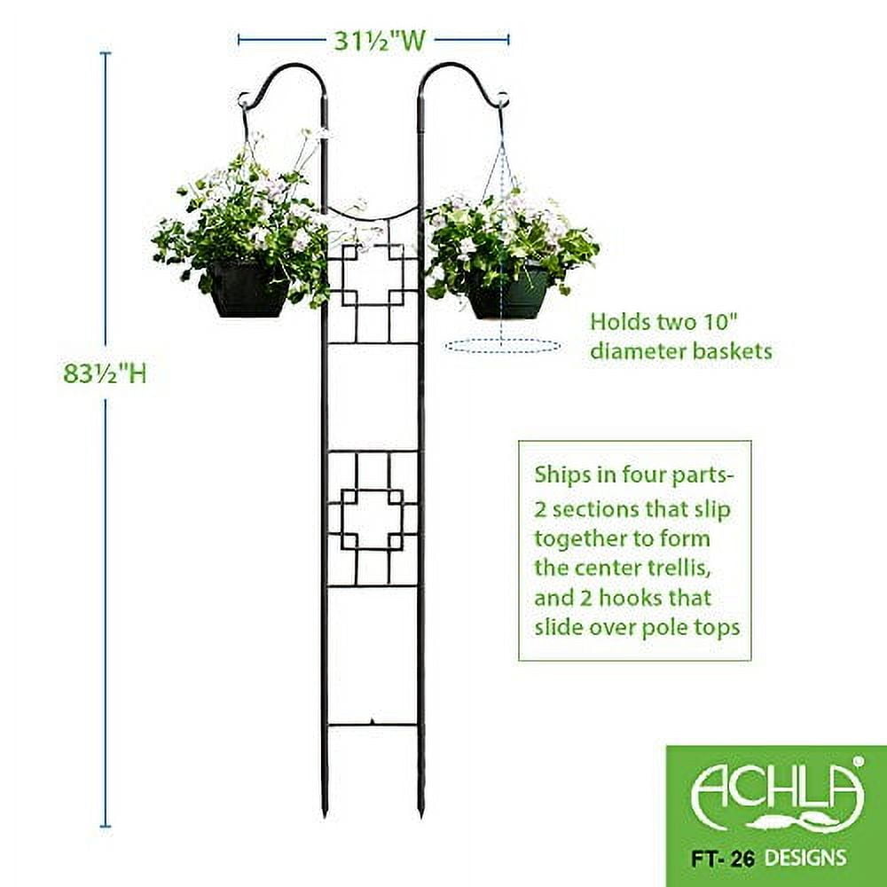 Achla Designs FT-26 Squares Double Pole Wrought Iron Garden Stake ...