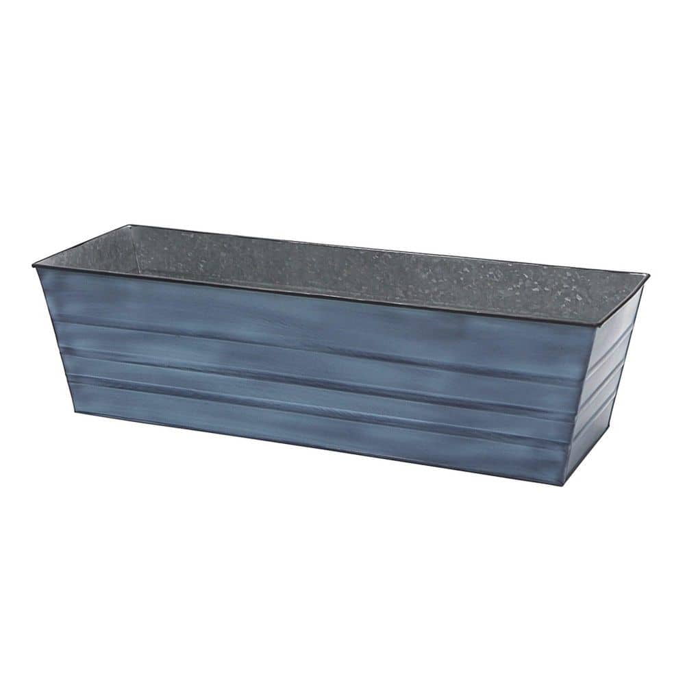 Achla Designs Large Galvanized Steel Flower Box Planter 35.25 in. Wide ...