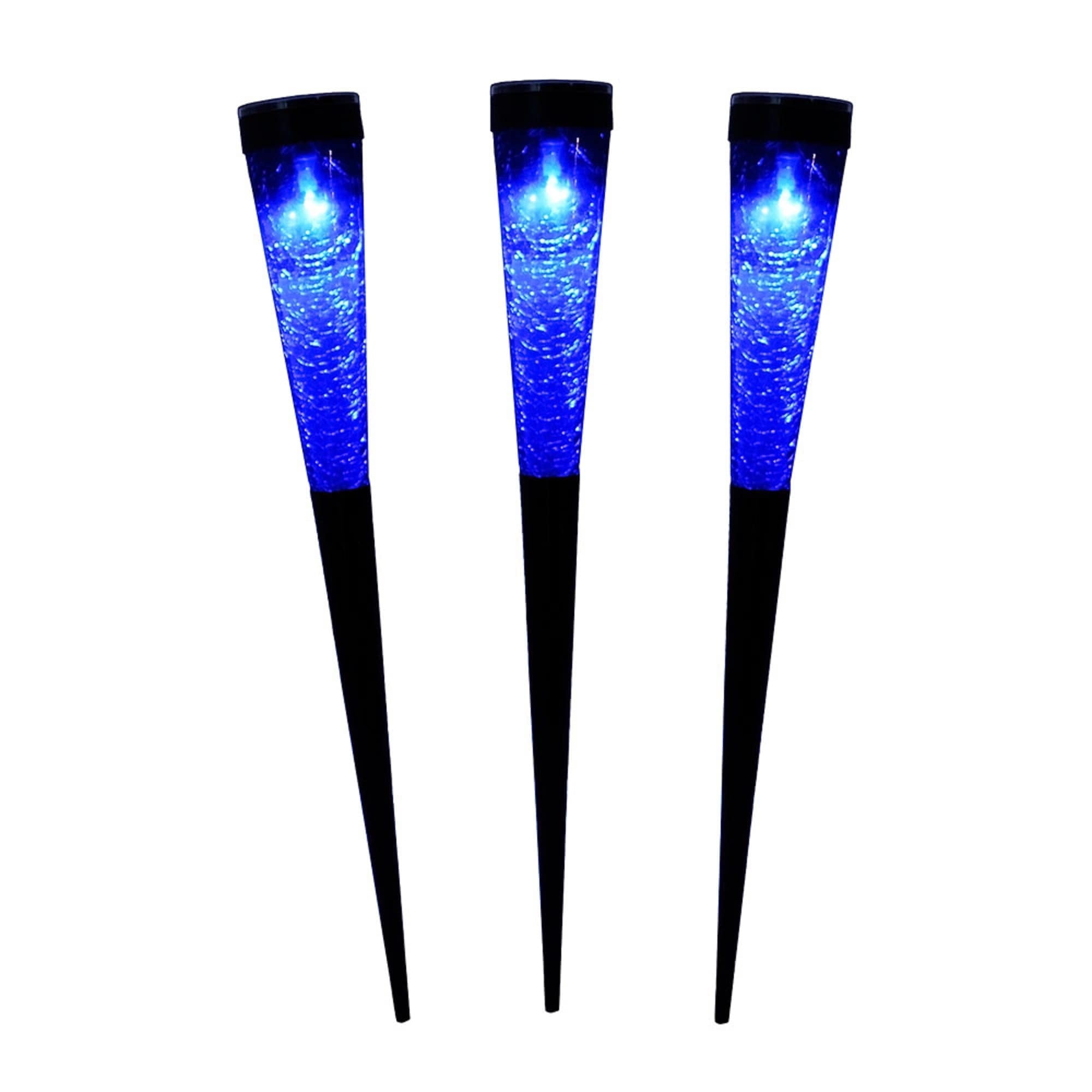 Achla Designs Pack of 3 Solar Sparkle Cones, 15.5 Inch Tall, Dark Blue ...