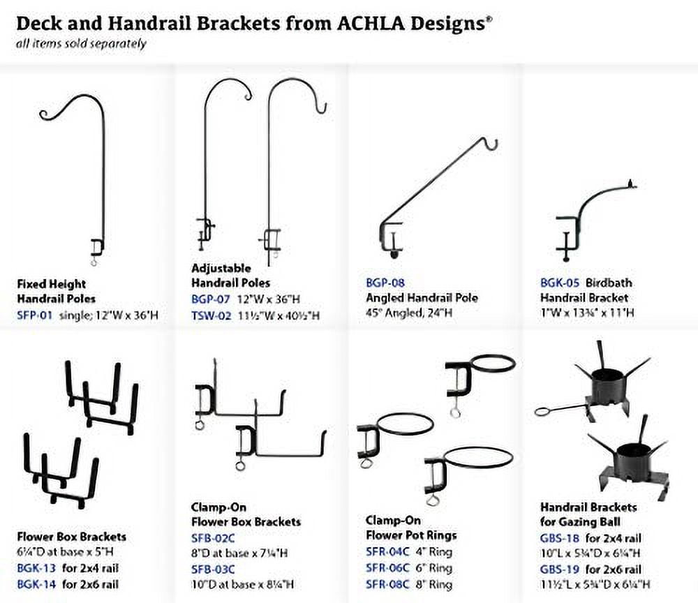 Achla Designs SFB-02C, 8 inch Railing clamp Window Flower Box Brackets ...