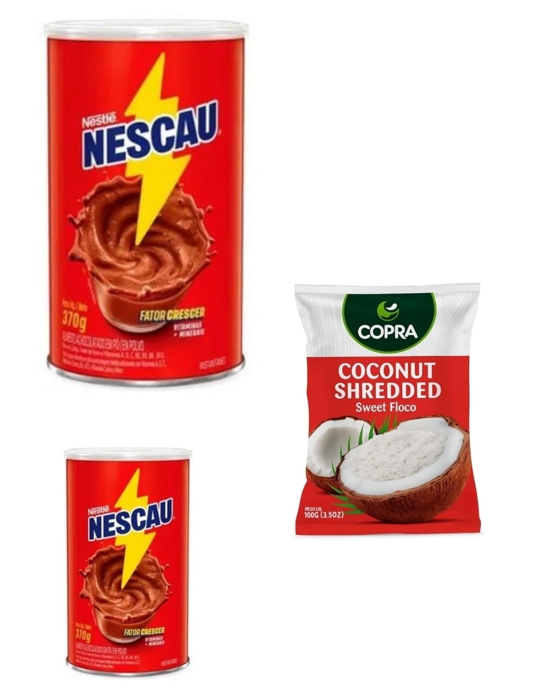 Nescau Nestle Chocolate 2x370g + Coconut 100g - Walmart.com
