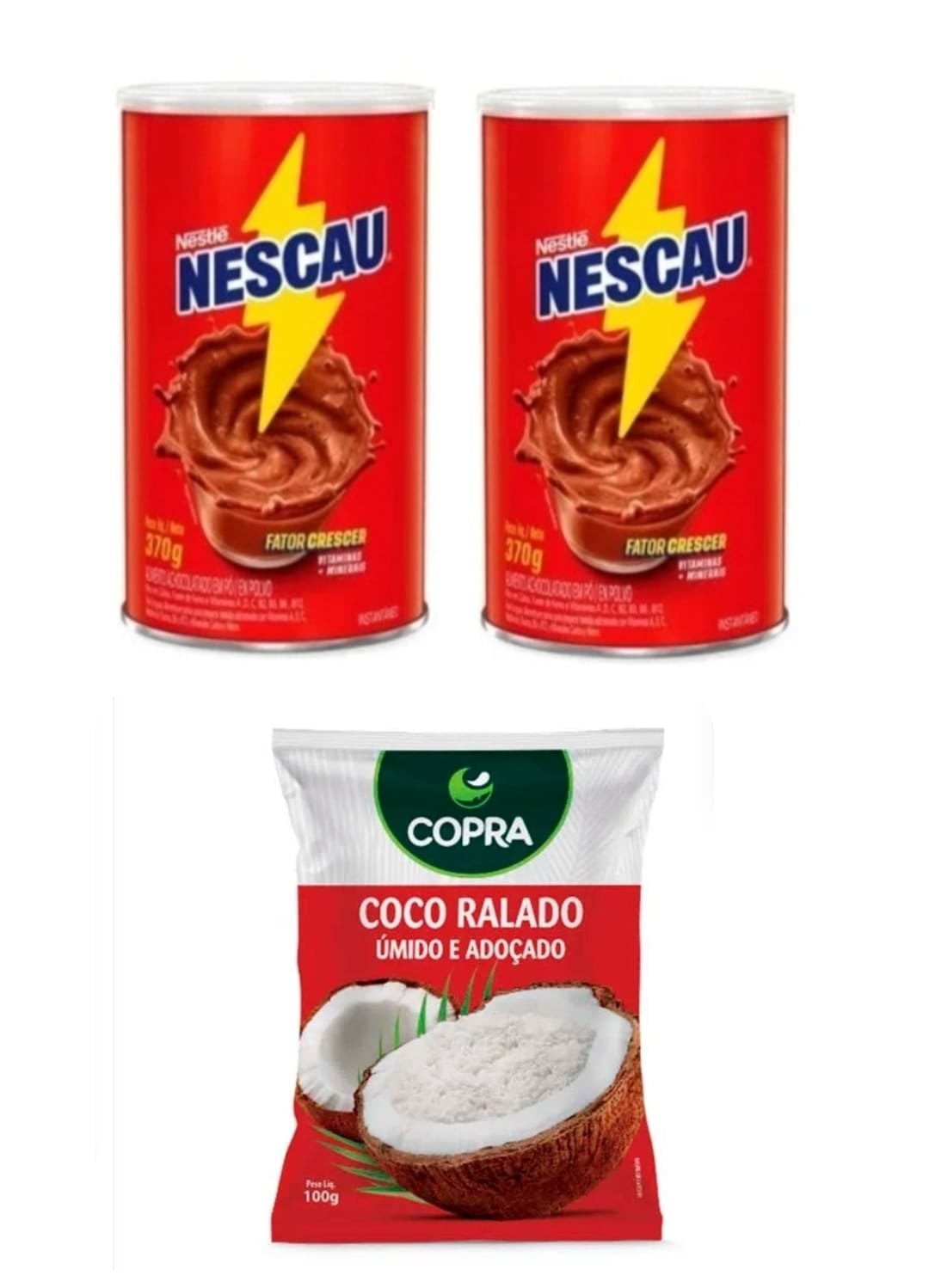 Nescau Nestle - Brazilian Chocolate Powder Pack 2x370g + Coco Ralado ...