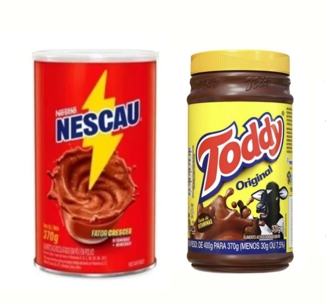 Achocolatado Brasileiro Toddy Instantaneo 370g + Achocolatado Nestle ...