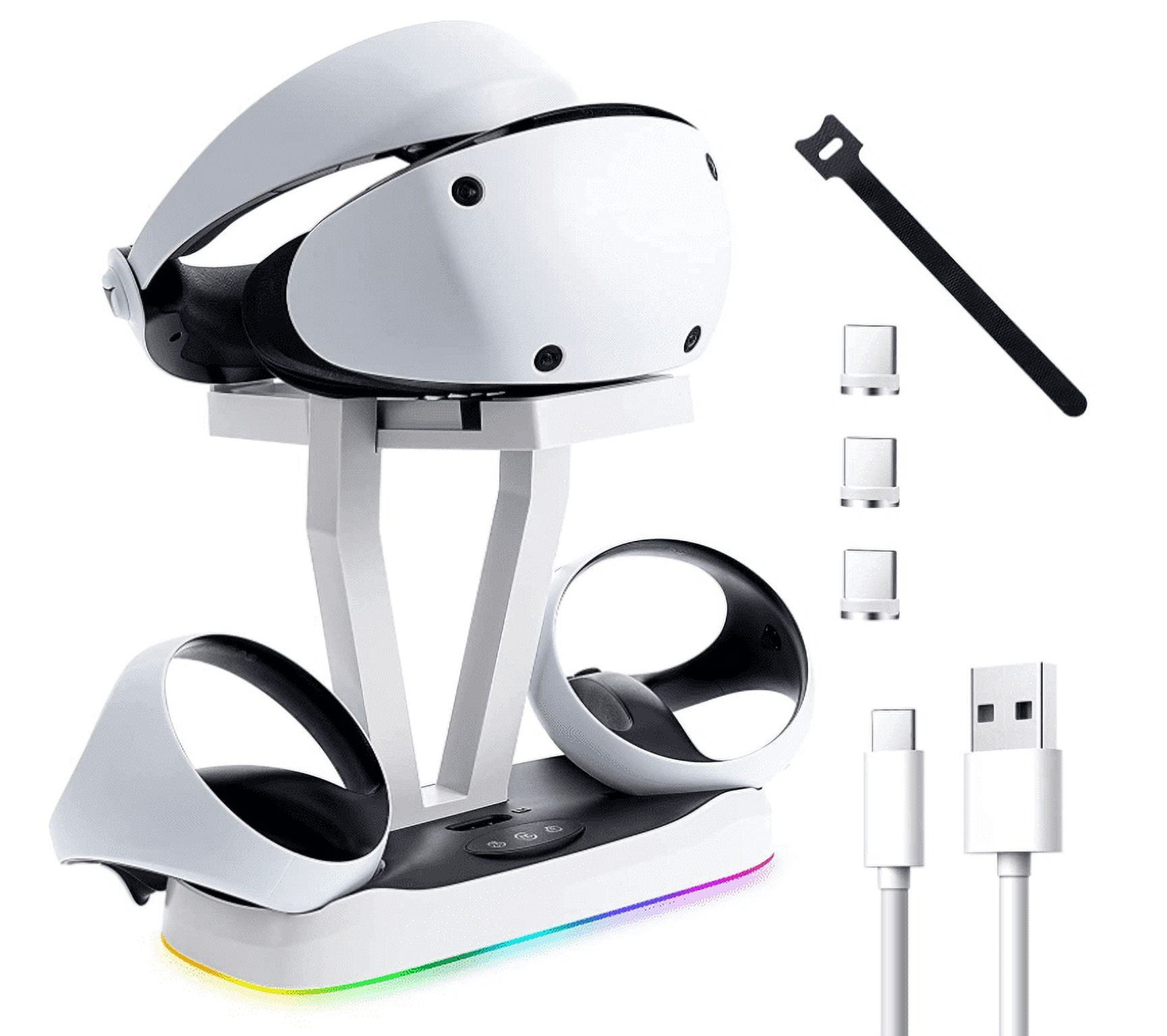 Achort Charging Station for PS VR2, Dual Fast Magnetic RGB Charging ...