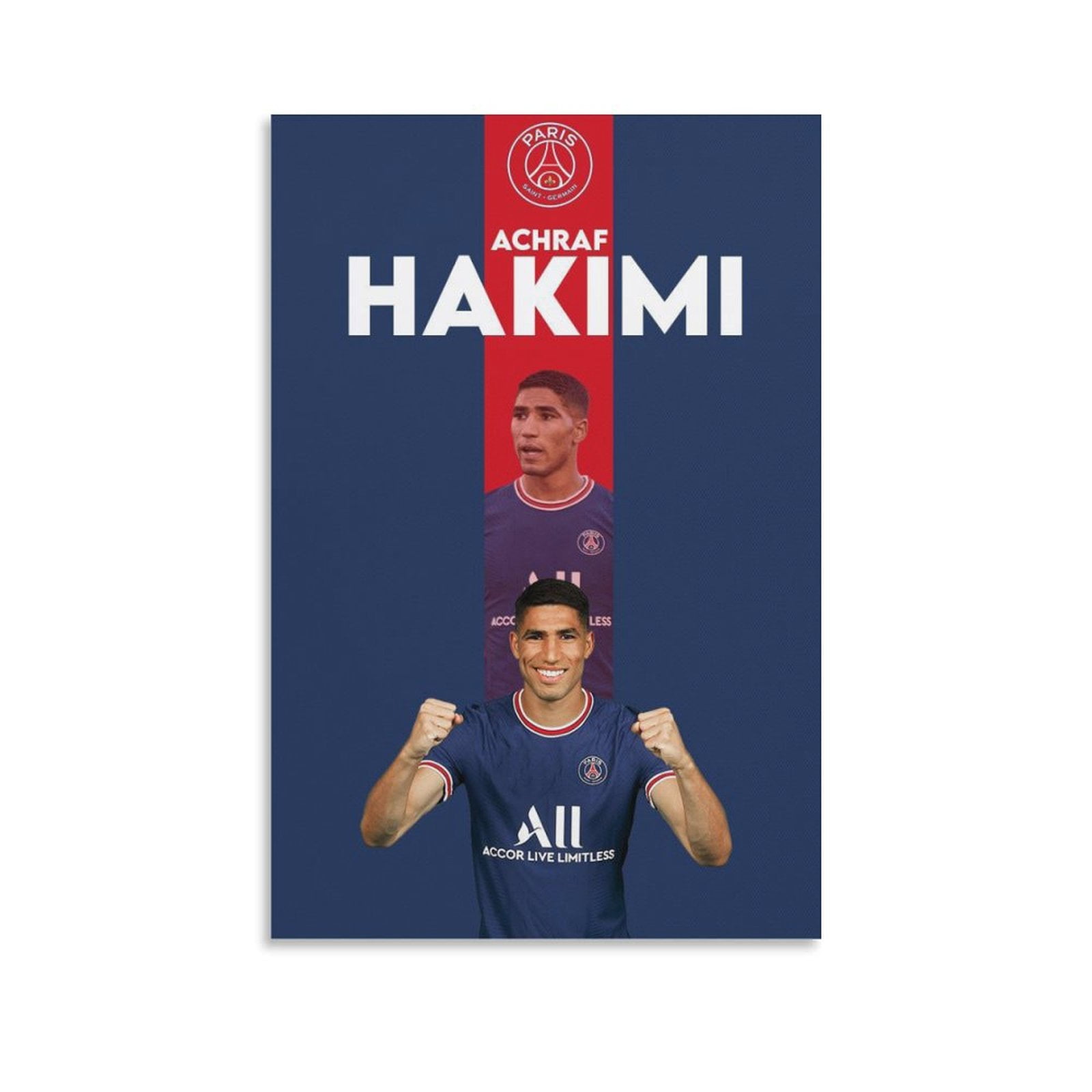 Achraf Hakimi Football Poster Football Player Art Poster Canvas ...