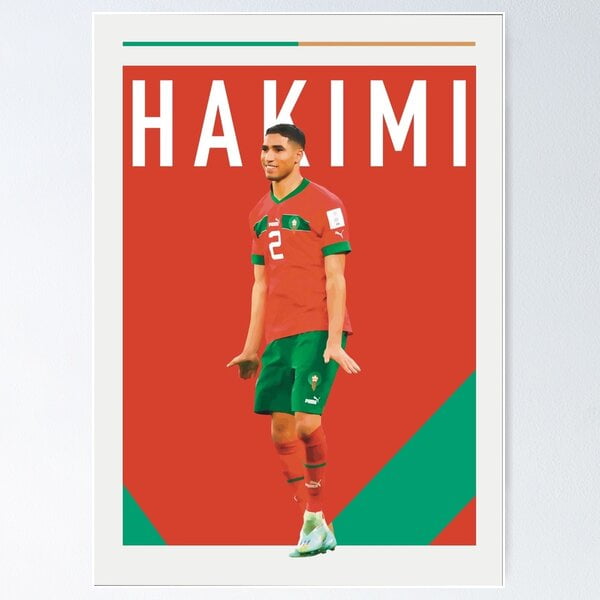 Achraf Hakimi Poster Wall Art, Modern Wall Decor For Living Room ...