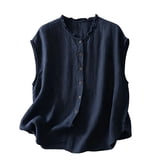 Achuyrbd Tank Tops for Women Loose Fit Sleeveless Button-Down Blouse ...