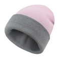 Achuyrbd Two-Tone Ribbed Knit Beanie, Unisex Winter Warm Cuffed Skull ...
