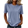 Achuyrbd Women's Fine Stripe Short Sleeve Shirt, Back Split Keyhole ...