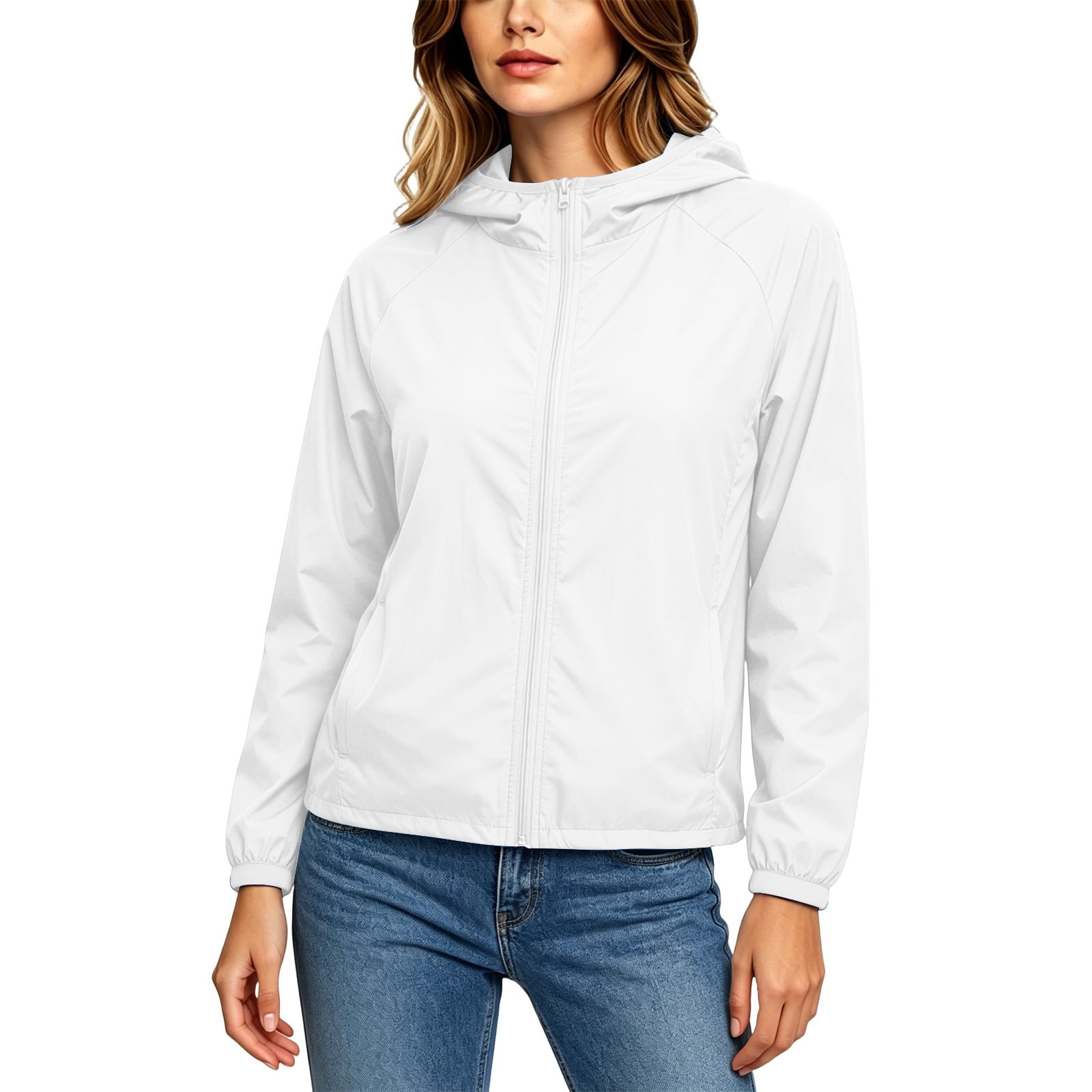Achuyrbd Women's Lightweight Hooded Sun Protection Jacket, Full Zip ...