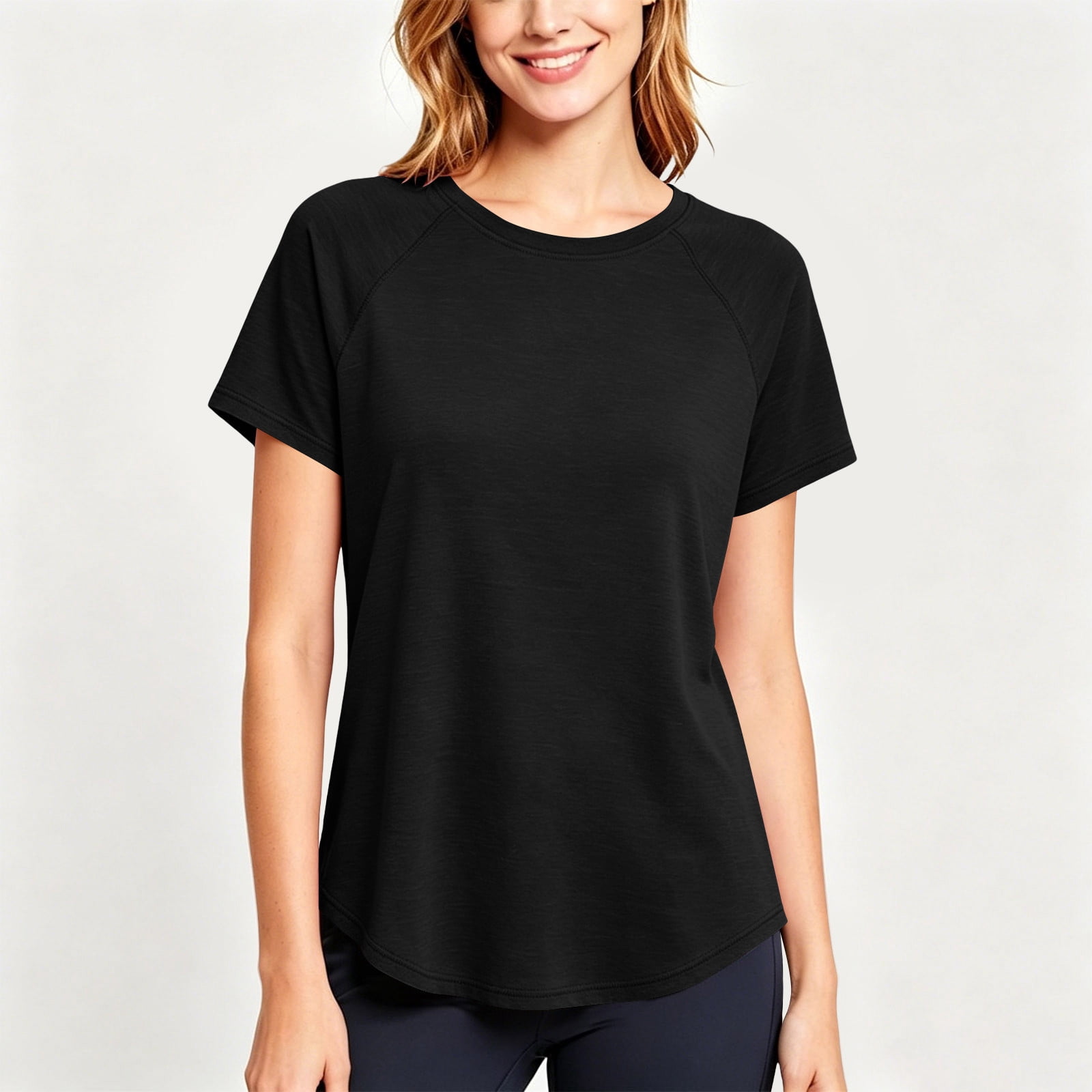 Achuyrbd Women's Raglan Short Sleeve Workout T-Shirt, Mesh Back ...