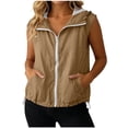 Achuyrbd Women's Sleeveless Hooded Vest, Mesh Lined Sun Protection Zip ...