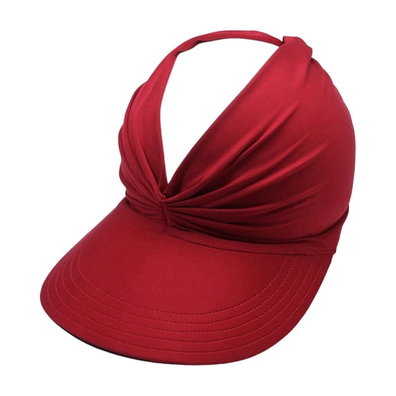 Achuyrbd Women's Twisted Knot Open Top Visor Hat, UPF Wide Brim Sports ...