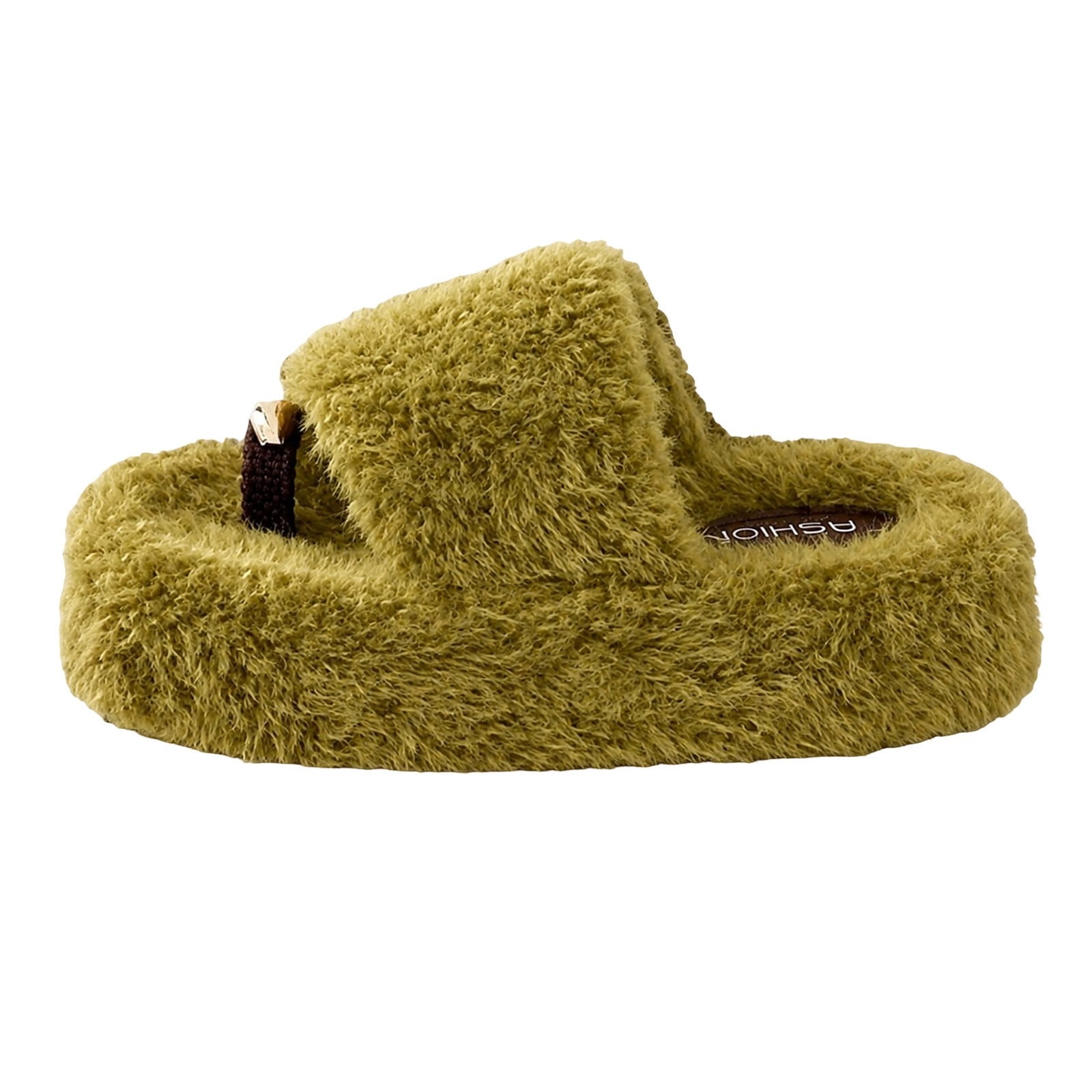 Achuyrbd Womens Toe Ring Slippers Platform Fuzzy Open Toe Slip On ...