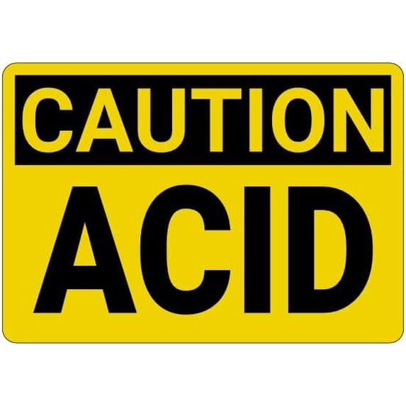 Acid Caution Sign - Safety Metal Sign 8x12 Inch for Security Use ...