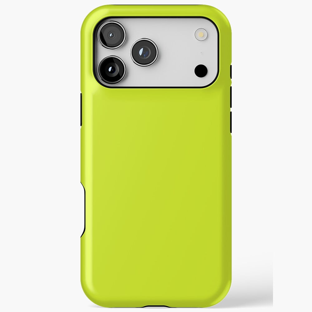 Acid Green Cotton Textile Uniform Color Tough iPhone Case 11 to 17 Pro ...