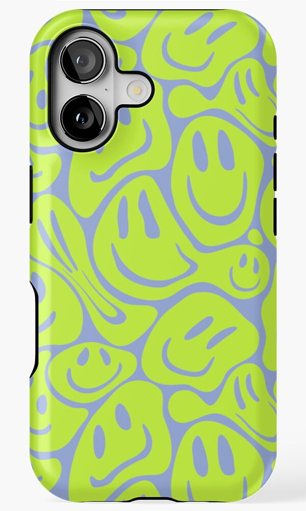 Acid Green Melting Smiles Summer Pattern Funny Phone Case for iPhone 17 ...