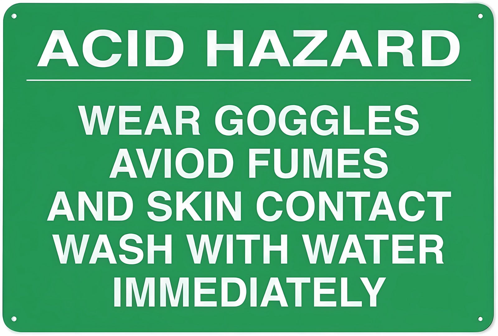 Acid Hazard Sign 12 x 8 Inches - Safe Sign, Outdoor Use, Indoor Outdoor ...