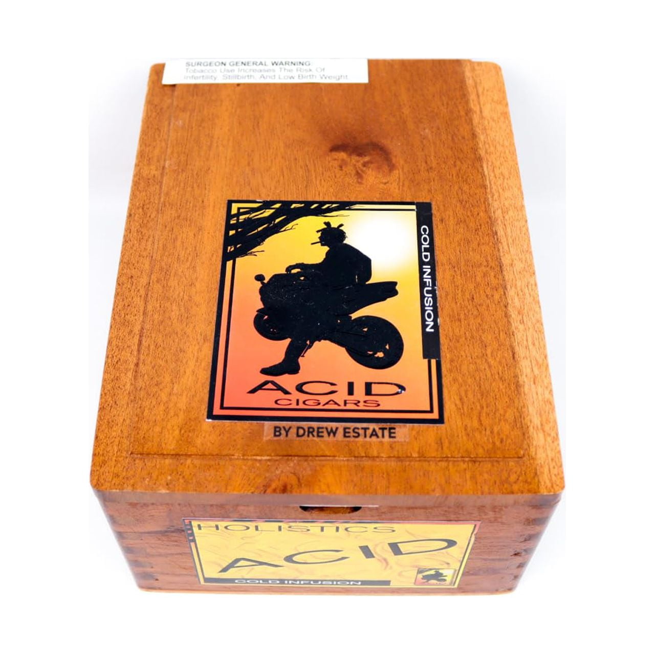 Acid Holistics Cold Infusion Empty Wood Cigar Box 8" x 6" x 3.75 ...