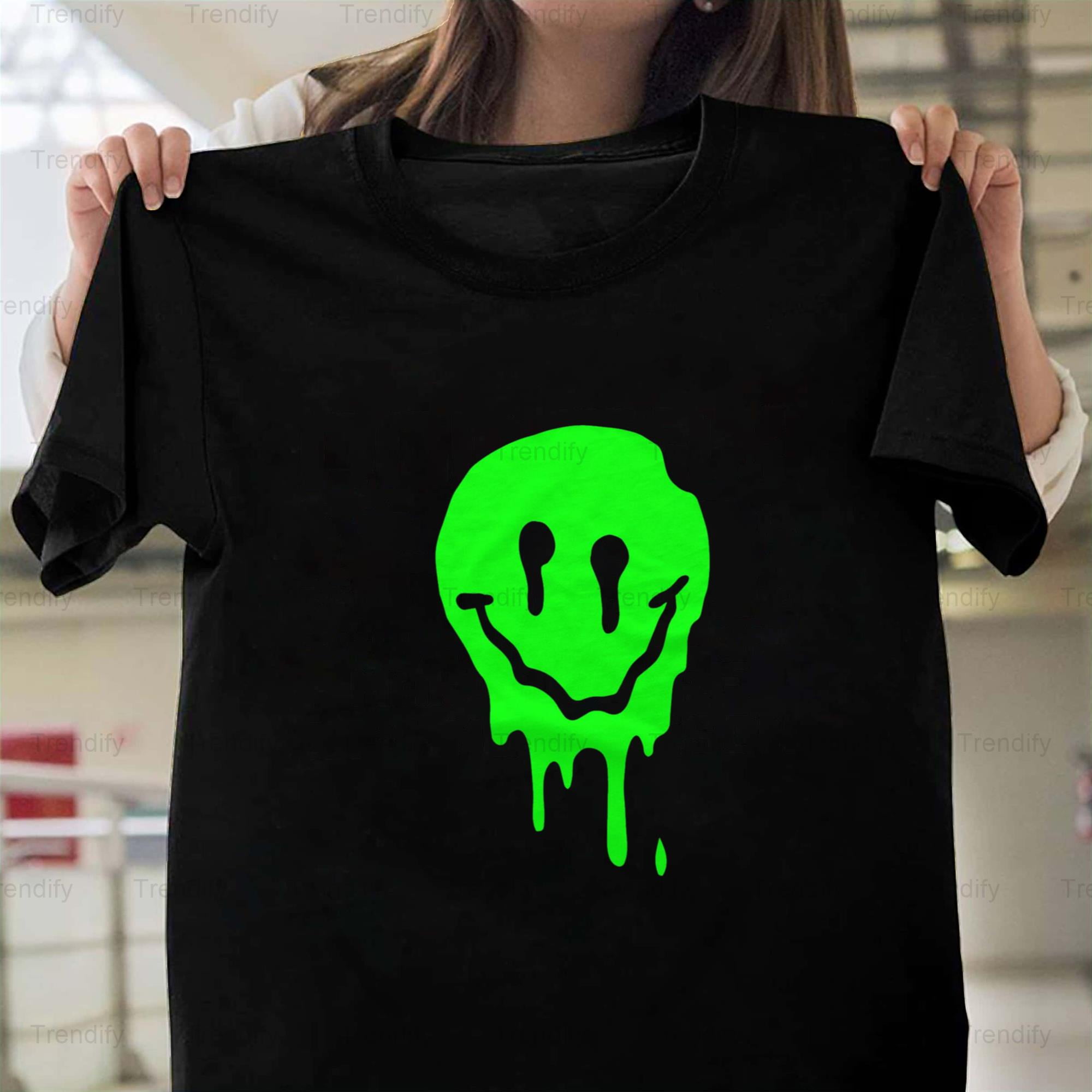 Acid Melted Smiley Face Trippy Psychedelic Rave Culture Graphic Unisex ...