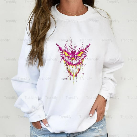 Acid Monster Horror Creature Themed Halloween Graphic Unisex Sweatshirt ...