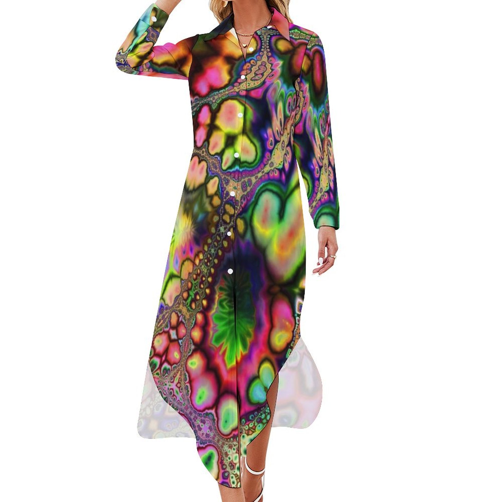 Acid Plasmosis Long Sleeved Shirt Dress women's evening dresses 2024 ...