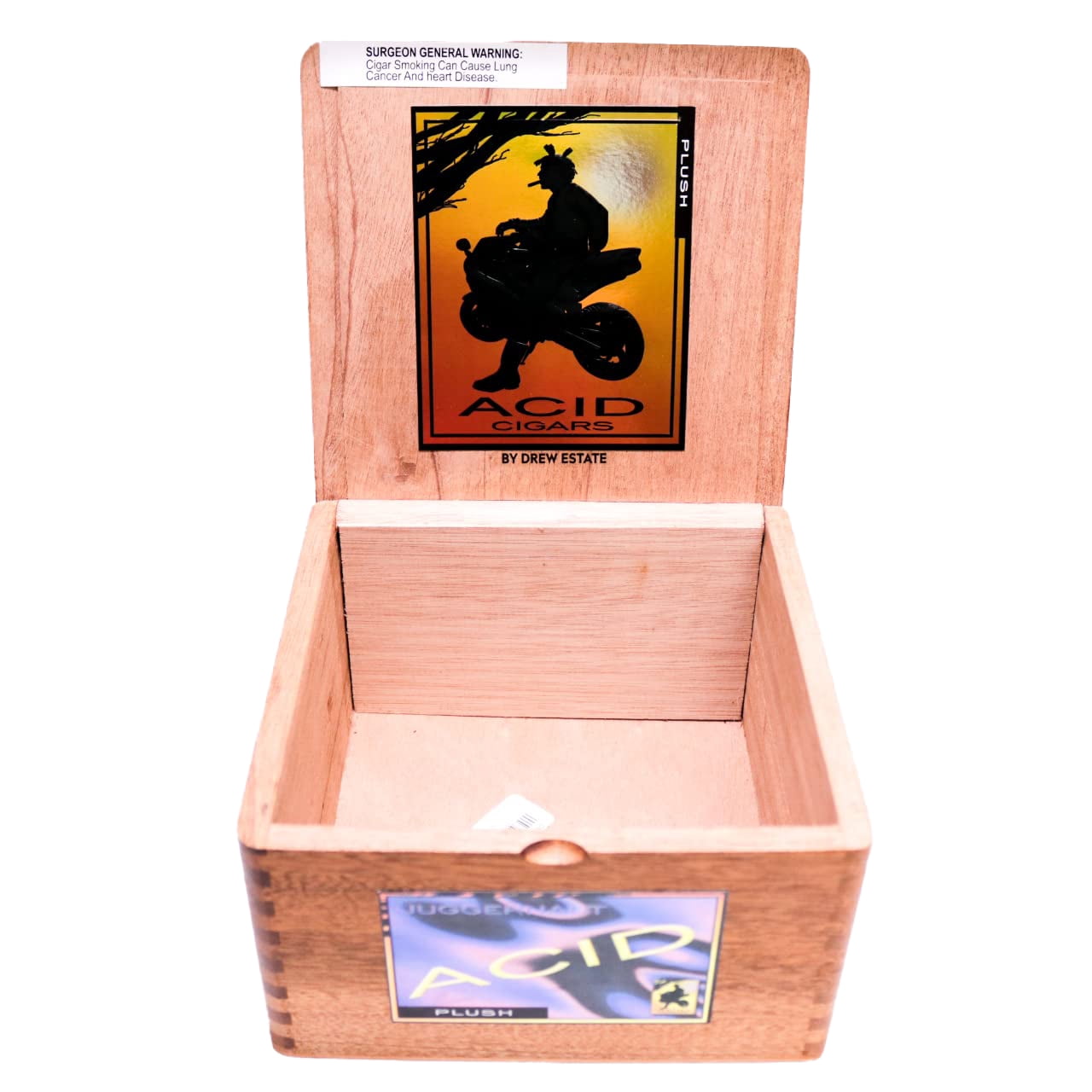 Acid Plush Juggernaut Empty Wood Cigar Box 7.25" x 7.25" x 4.25 ...