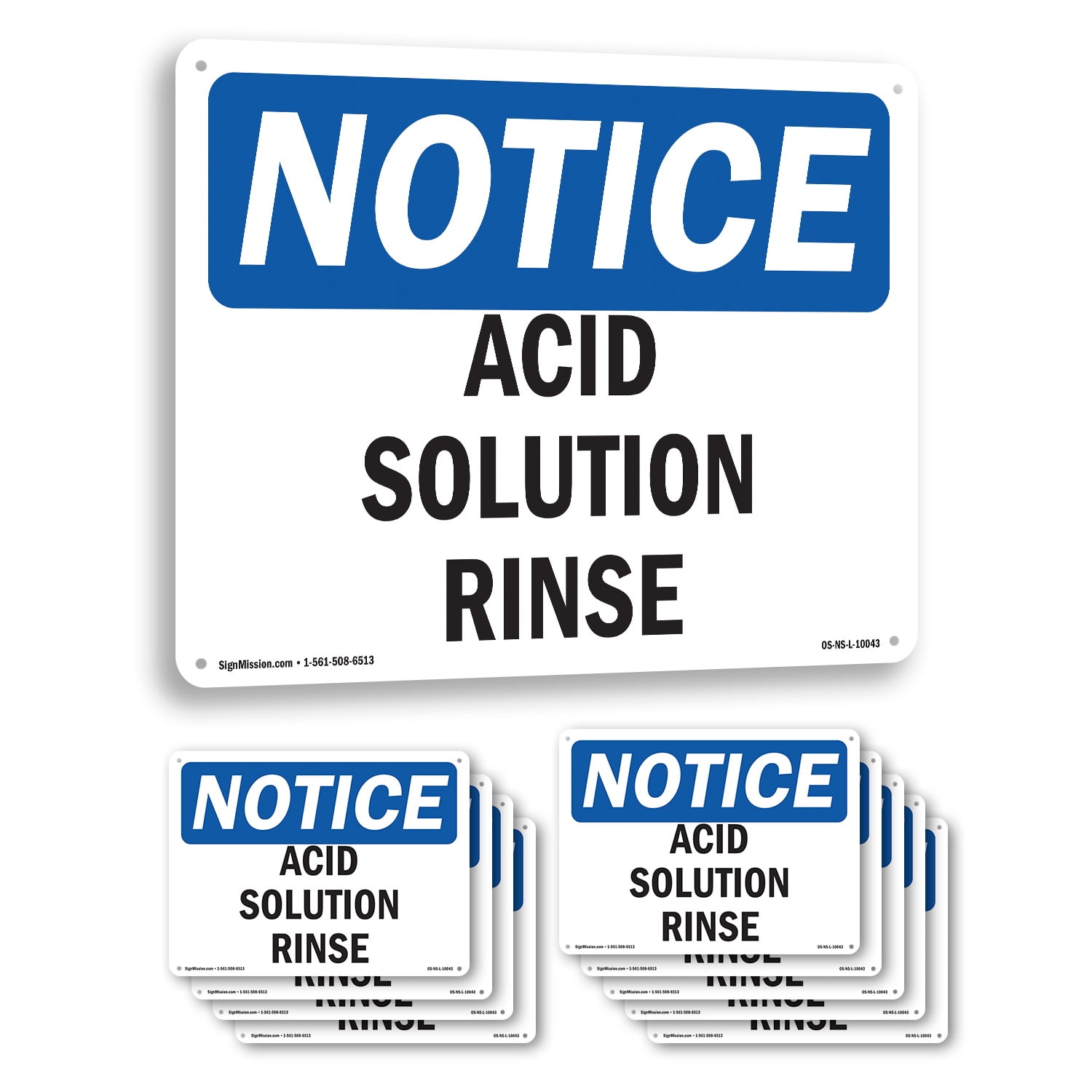 Acid Solution Rinse OSHA Notice Aluminum Sign 24 Inch x 18 Inch - 10 ...
