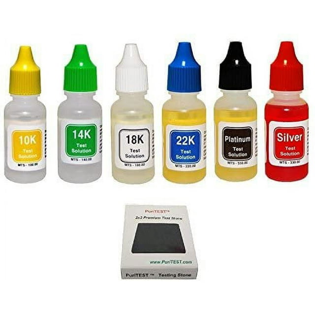 Acid Test Kit Gold 10K 14K 18K 22K Silver Platinum Testing Stone ...