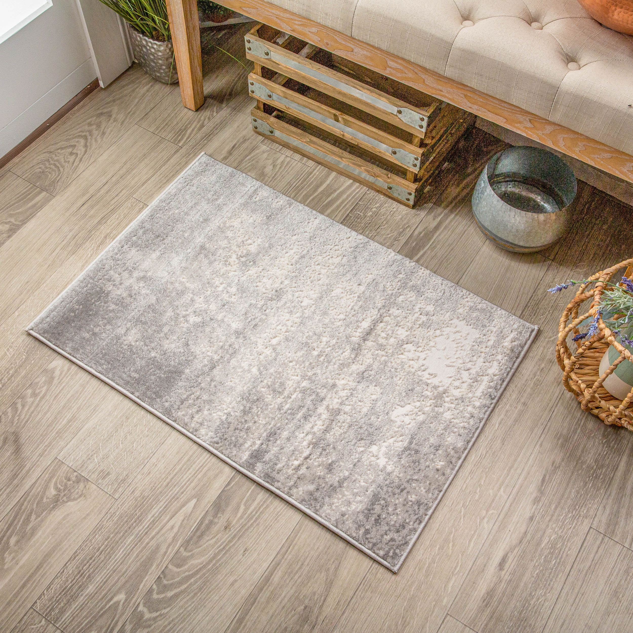 BNM Vintage Acid Wash Modern Ombre Gradient Indoor Runner or Area Rug ...