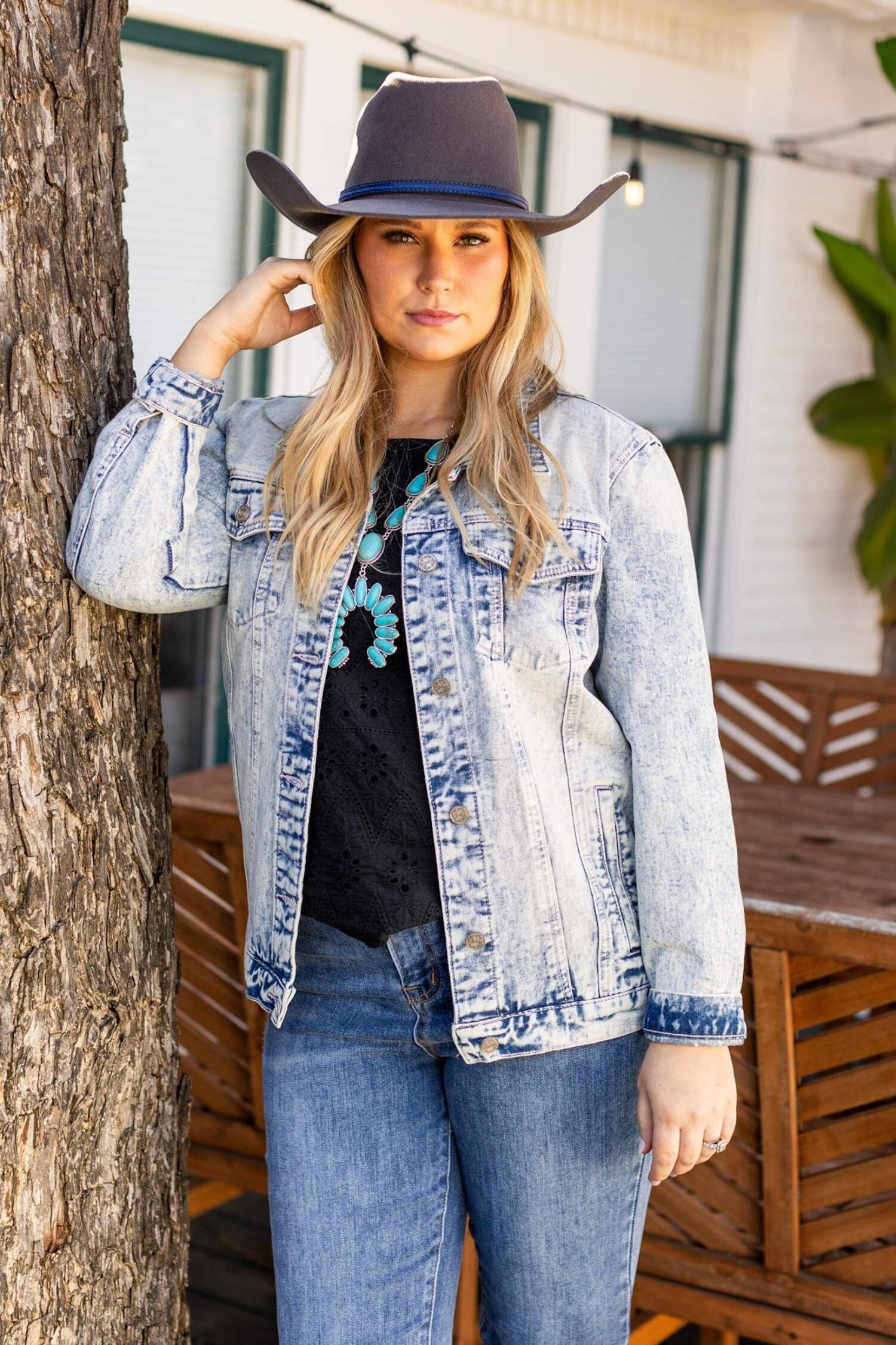 Acid Wash Denim Jacket - Walmart.com