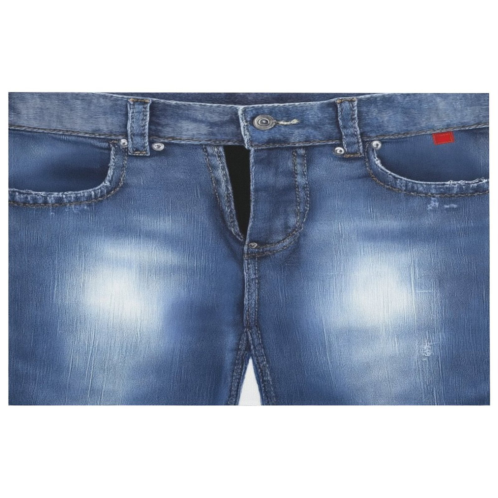 Acid Wash Style Blue Jeans Adult Home Decor Bedroom Living Room Crystal ...