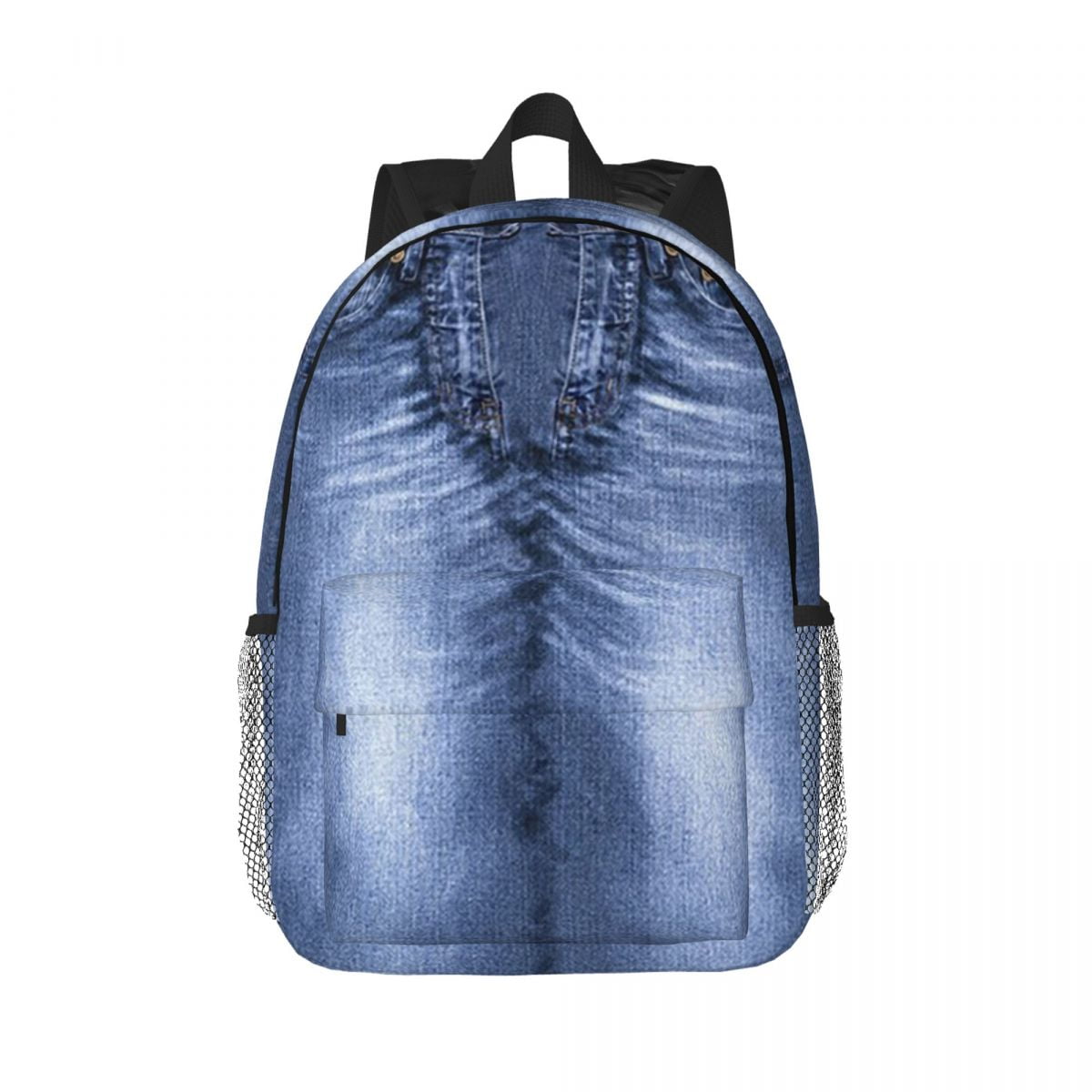 Acid Wash Style Blue Jeans Backpacks Teenager Bookbag Fashion Students ...