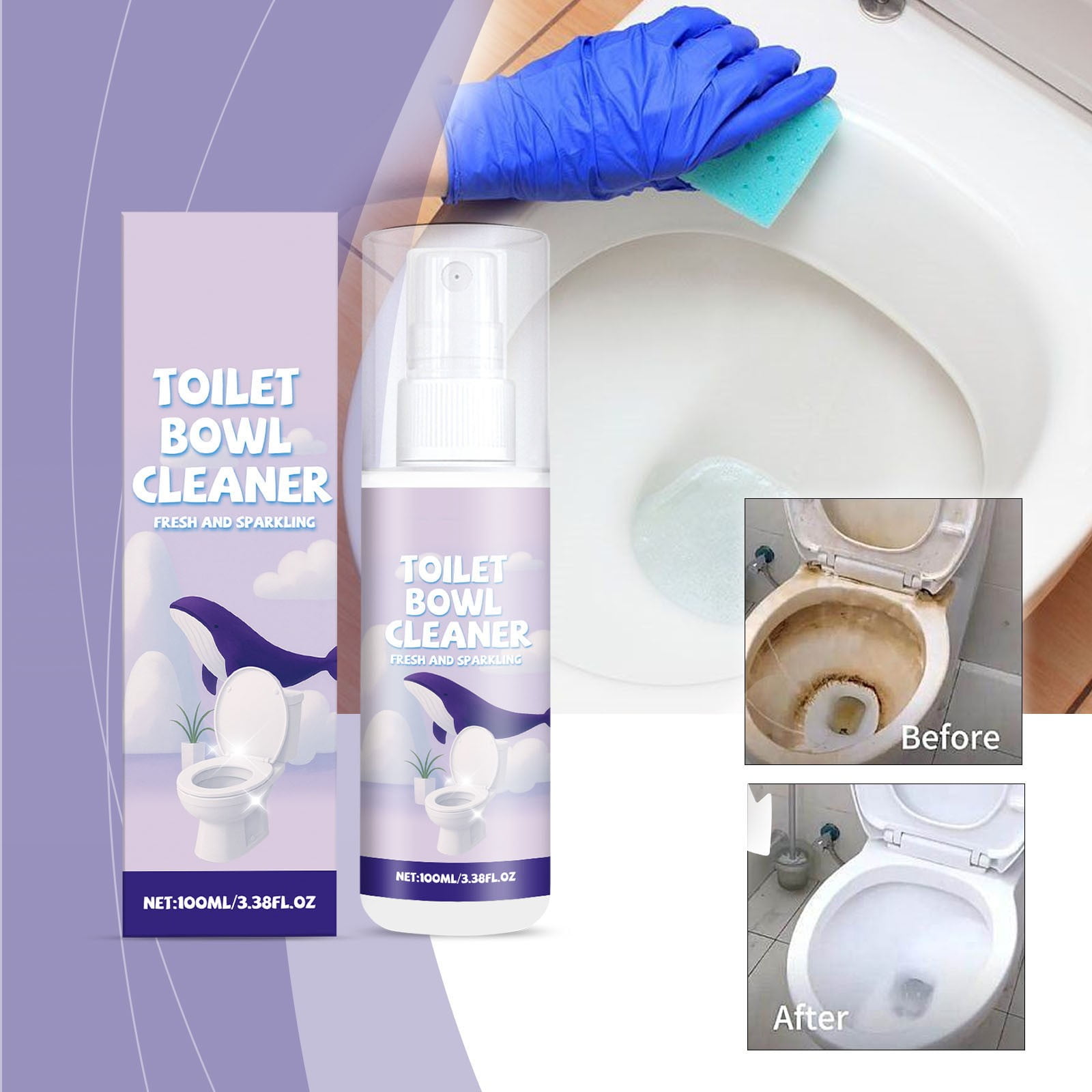 Acidic Toilet Cleaner - 100ml Fast-Acting Scale & Urine Stain Remover ...